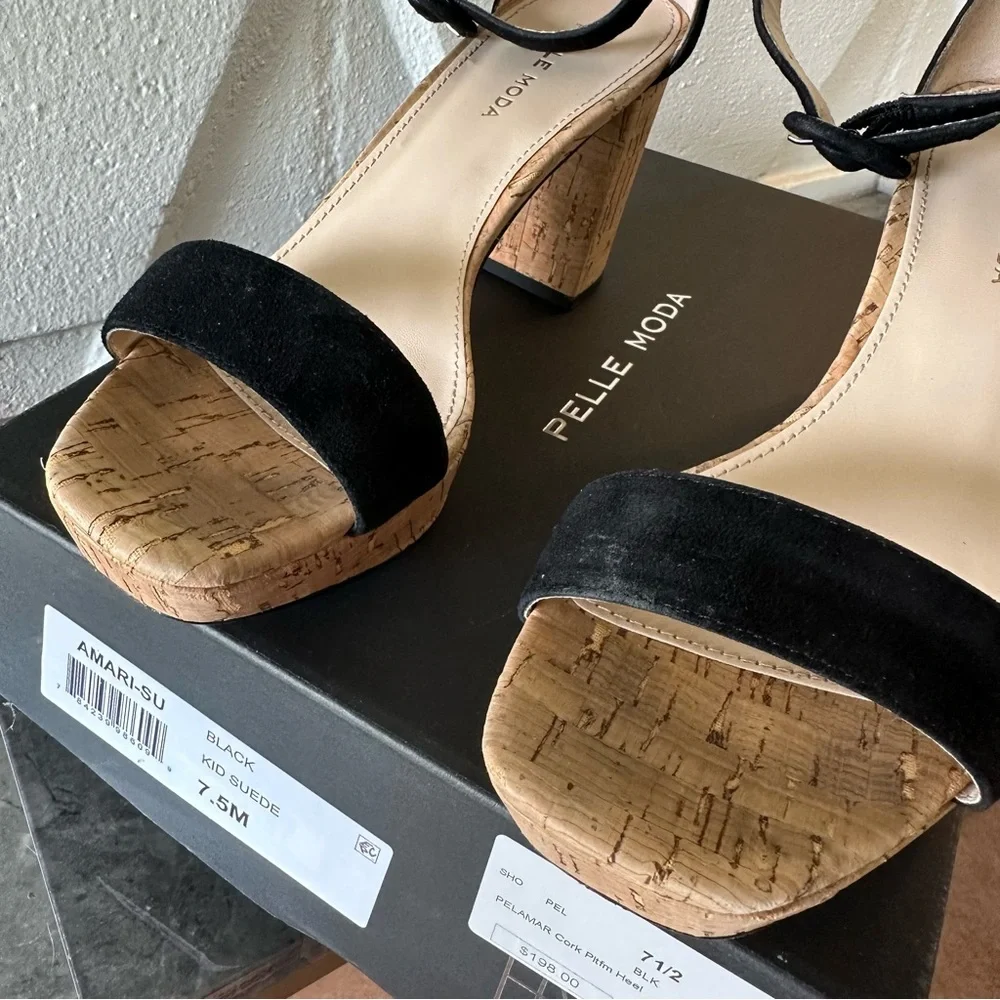 Pelle Moda | Shoes | Pelle Moda Black Suede Amari Block Heels | Poshmark